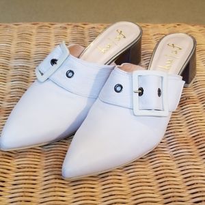 FSNY | Shoes | Leather Mid Heel Mule French Heel Shoe New | Poshmark